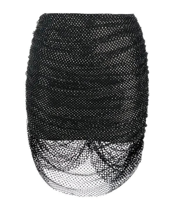 Giuseppe Di Morabito Rhinestone Embellished Mesh Mini Skirt