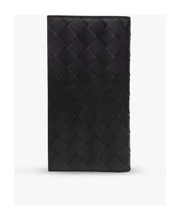 Bottega Veneta Intrecciato Slim Long Wallet - Black
