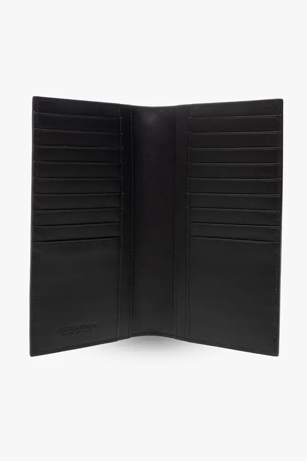 Bottega Veneta Intrecciato Slim Long Wallet - Black