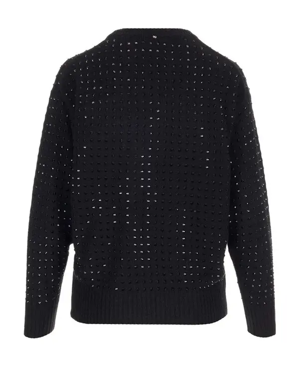 Sportmax Embellished V-neck Jumper - Black