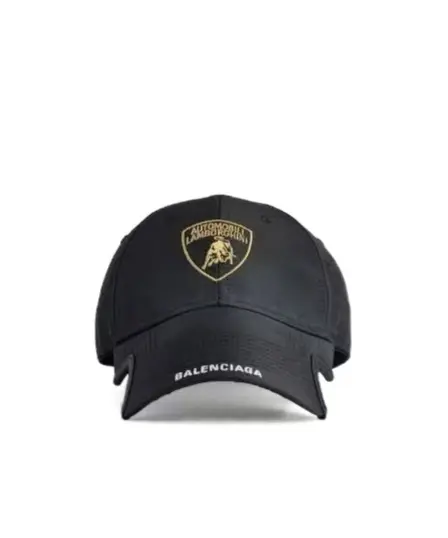 Balenciaga Logo Embroidered Baseball Cap - Black