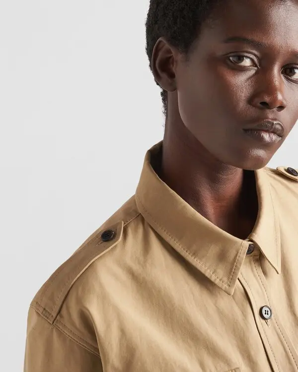 Prada Short-sleeved Belted Jumpsuit - Khaki