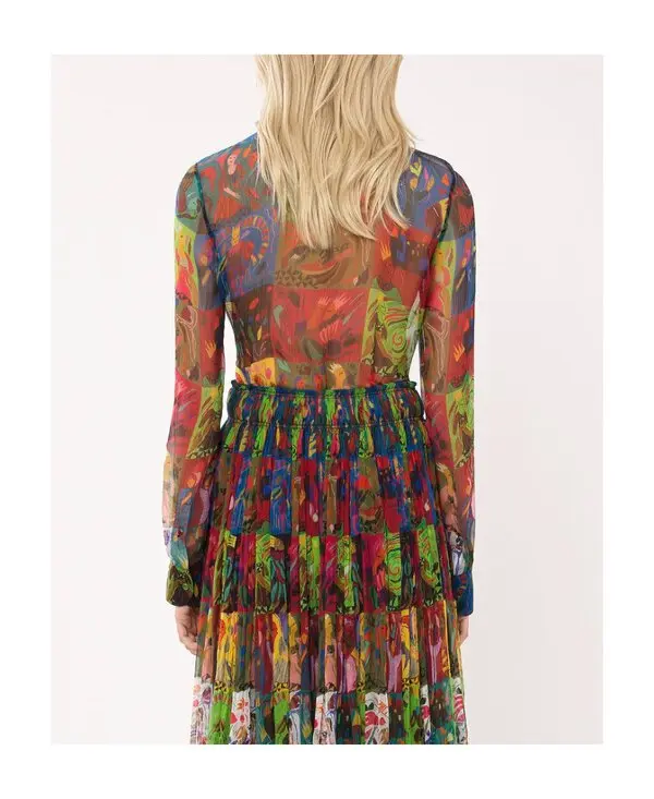 Chloé Graphic Print Long-sleeved Shirt - Multicolor