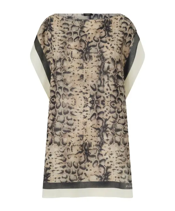 Pinko Snake-print Draped T-shirt - Nude
