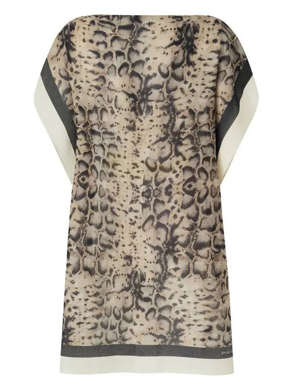 Pinko Snake-print Draped T-shirt - Nude