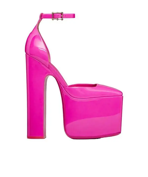 Valentino Garavani Discobox Almond Toe Platform Pumps With Adjustable Ankle Strap