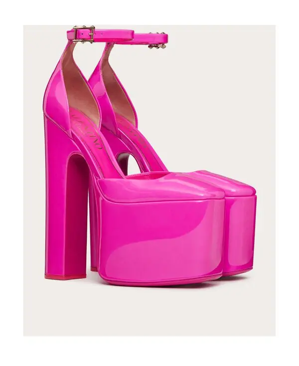 Valentino Garavani Discobox Almond Toe Platform Pumps With Adjustable Ankle Strap