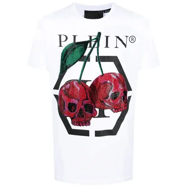 Philipp Plein Decorated Cherry Printed T-shirt