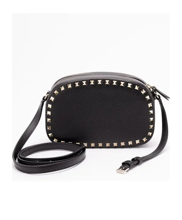 Valentino Garavani Rockstud Zip-up Shoulder Bag - Black