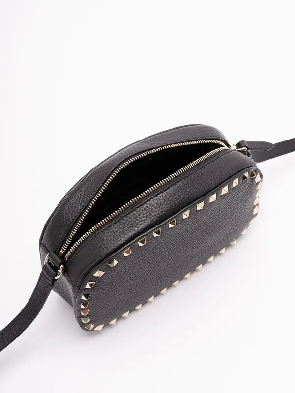 Valentino Garavani Rockstud Zip-up Shoulder Bag - Black