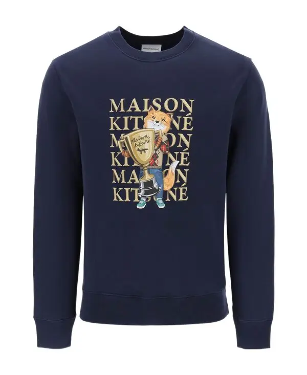 Maison Kitsuné Fox Champion Printed Crewneck Sweatshirt