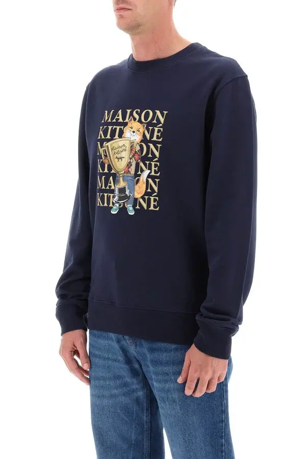 Maison Kitsuné Fox Champion Printed Crewneck Sweatshirt