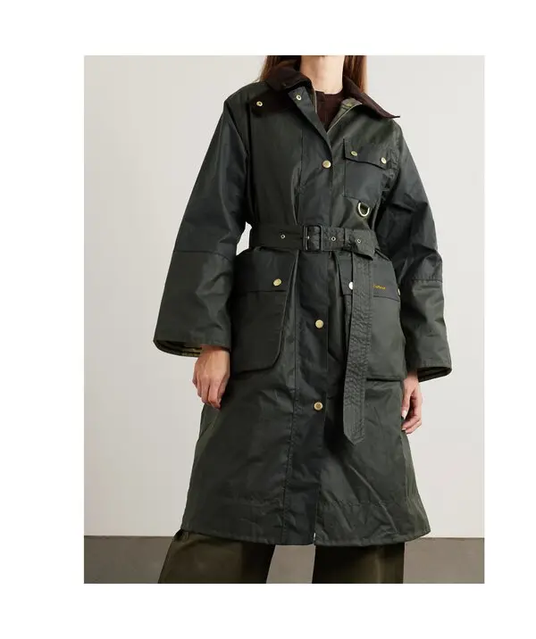 Barbour Belted Press-stud Buttoned Coat - Black