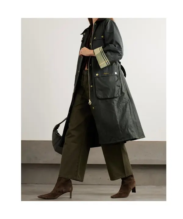 Barbour Belted Press-stud Buttoned Coat - Black