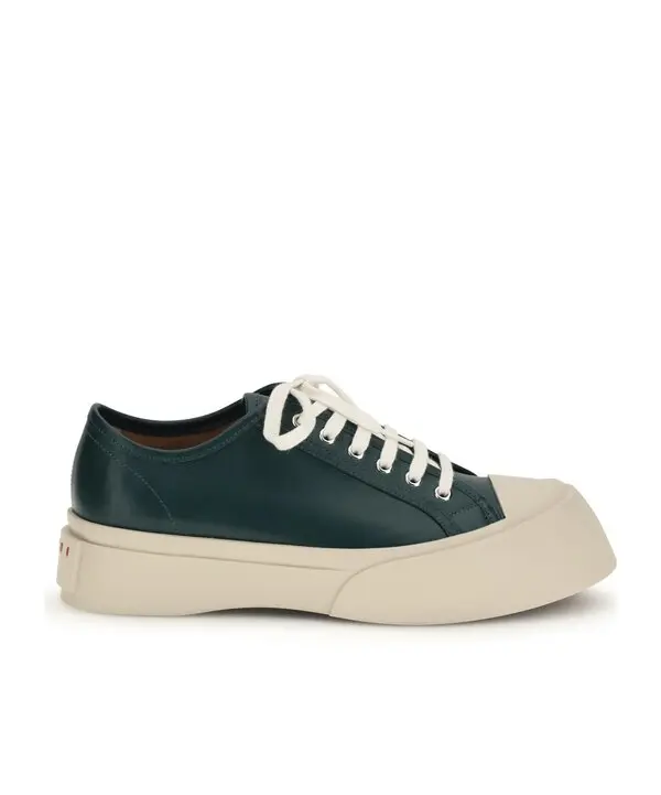 Marni Pablo Logo Patch Lace-up Sneakers - Nude