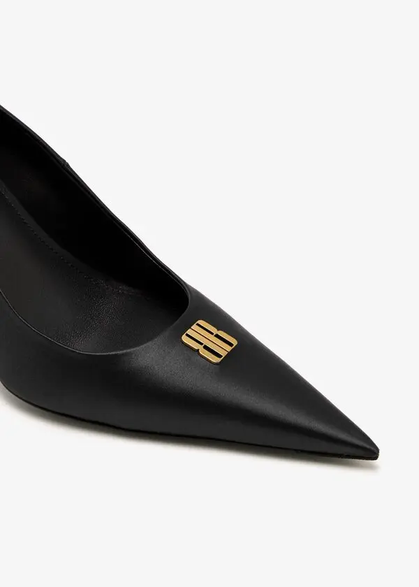 Balenciaga Logo Plaque Pointed-toe Pumps