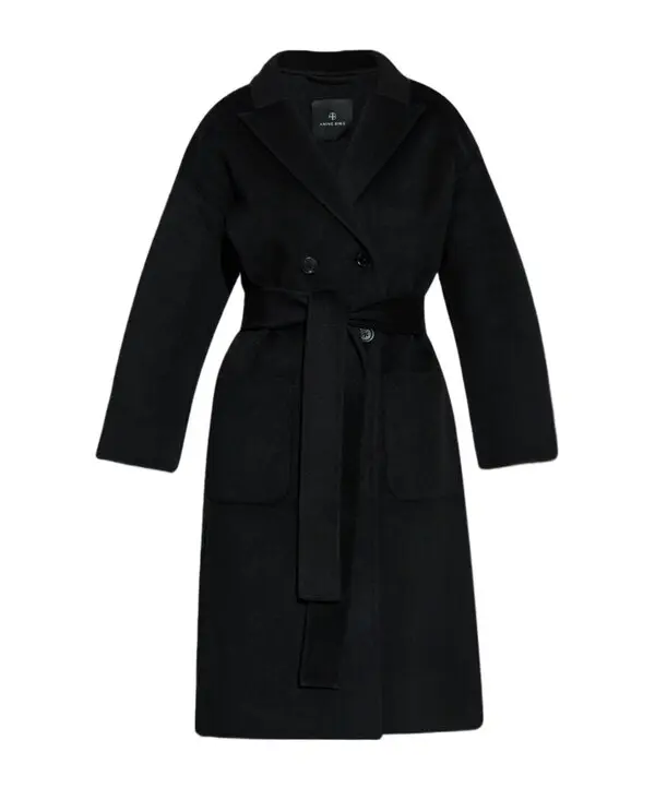 ANINE BING V-neck Double-breasted Coat - Black