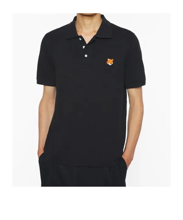 Maison Kitsuné Fox Head Regular Polo Shirt - Black