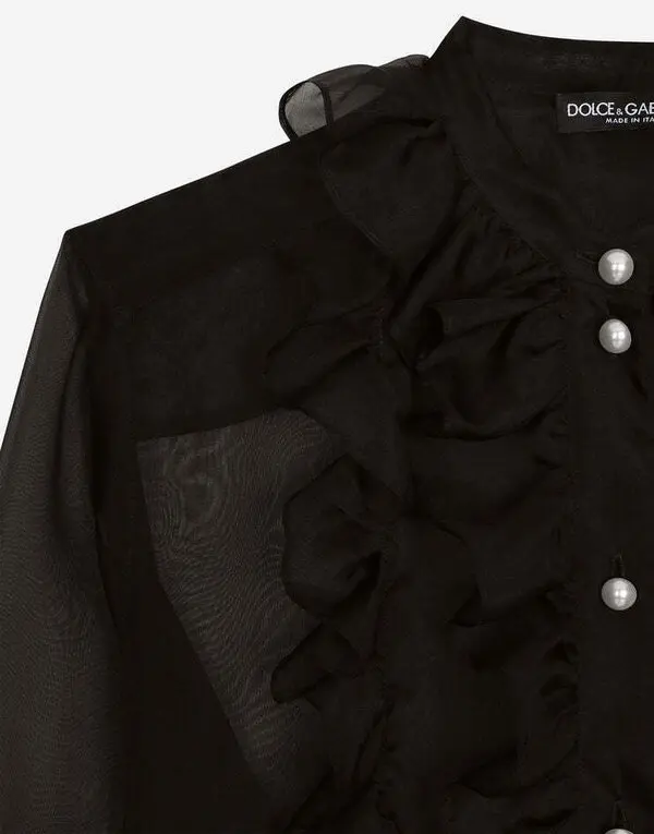 Dolce & Gabbana Ruffle Detailed Shirt - Black