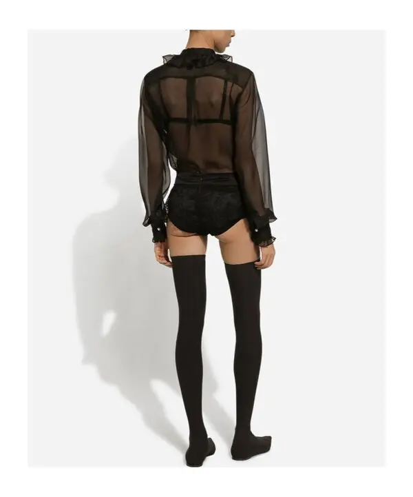 Dolce & Gabbana Ruffle Detailed Shirt - Black