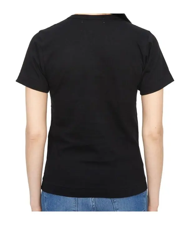 Play Comme Des Garcon Round Neck Short Sleeve Graphic T-shirt - Black