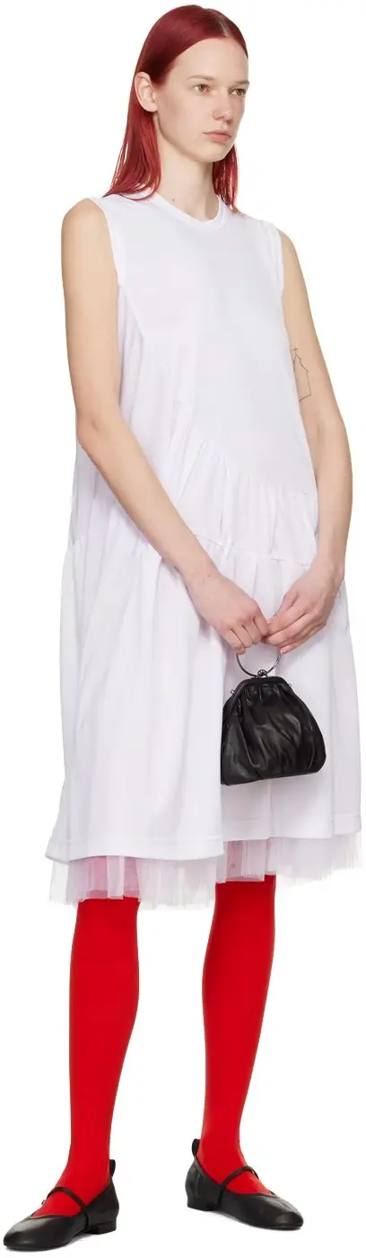 Comme Des Garçons Round Neck Sleeveless Ruffled Dress