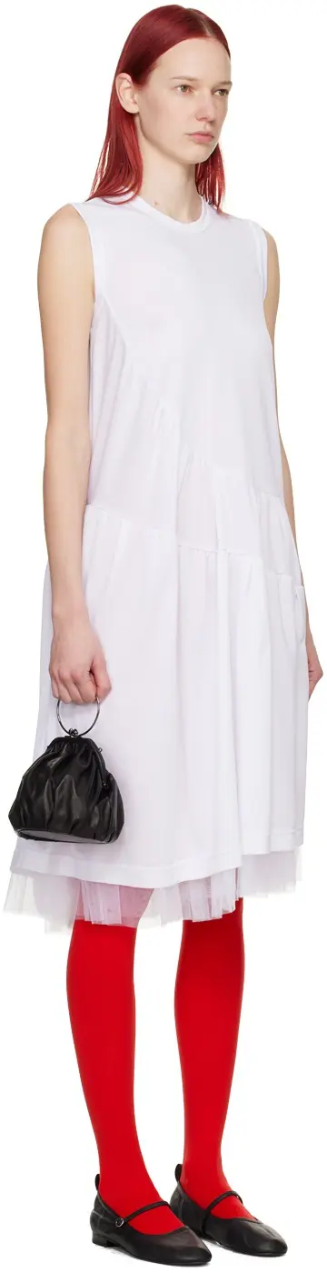 Comme Des Garçons Round Neck Sleeveless Ruffled Dress
