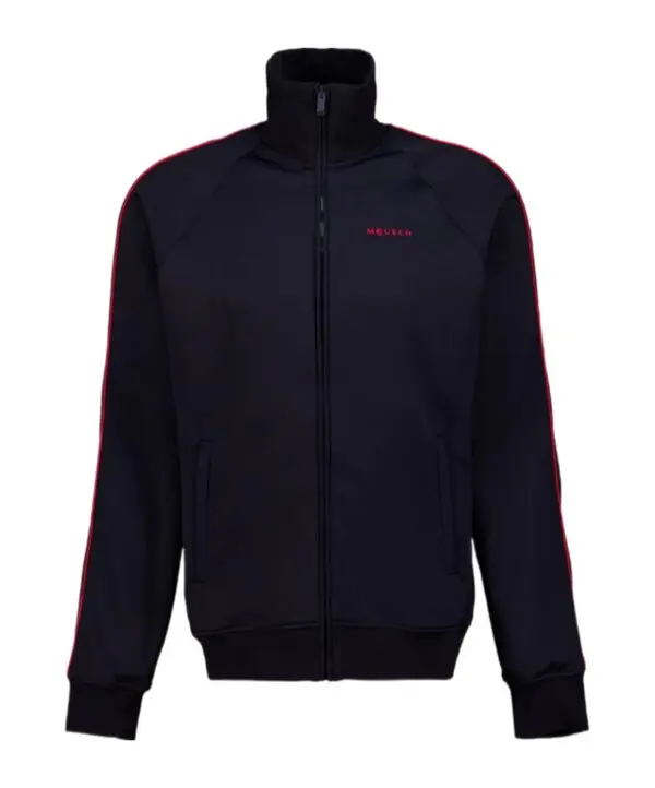 Alexander McQueen Logo Embroidered Zip-up Track Jacket - Midnight Blue