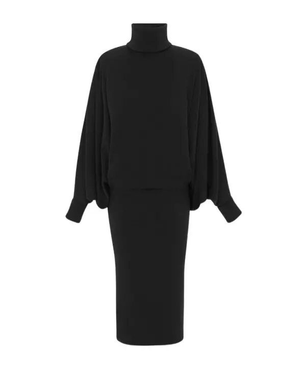 Saint Laurent Oversize Turtleneck Dress - Black