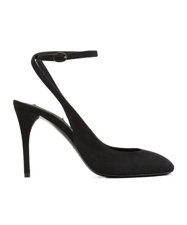 Alaïa Round Toe High Heel Pumps With Ankle Strap - Black