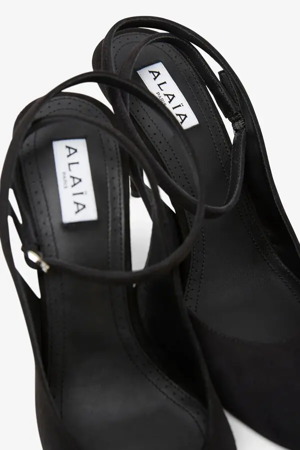 Alaïa Round Toe High Heel Pumps With Ankle Strap