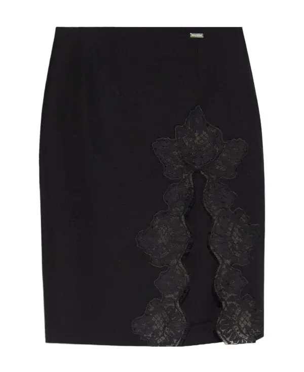 Dsquared2 Lace Detailed Front Slit Skirt - Black