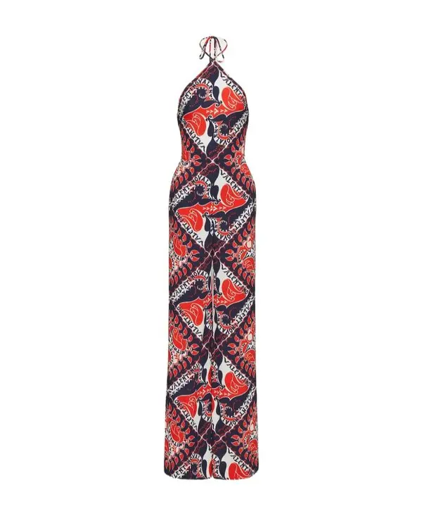 Valentino Garavani Archive Manifesto Bandana Printed Wide Leg Jumpsuit - Black