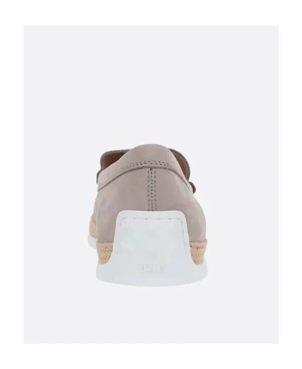 TOD'S Logo Embossed Slip-on Loafers - Nude