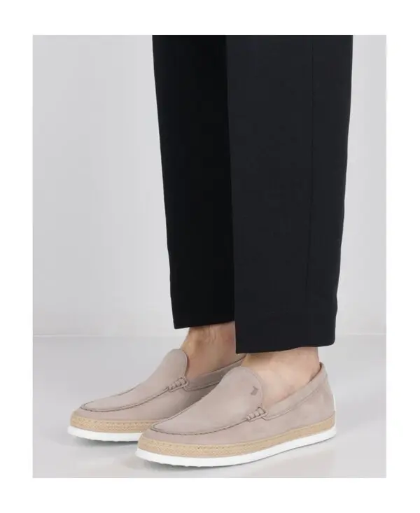 TOD'S Logo Embossed Slip-on Loafers - Nude