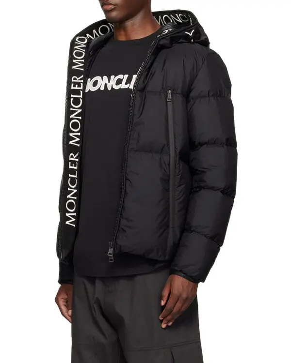 Moncler Zipped Hooded Down Puffer Jacket - Black