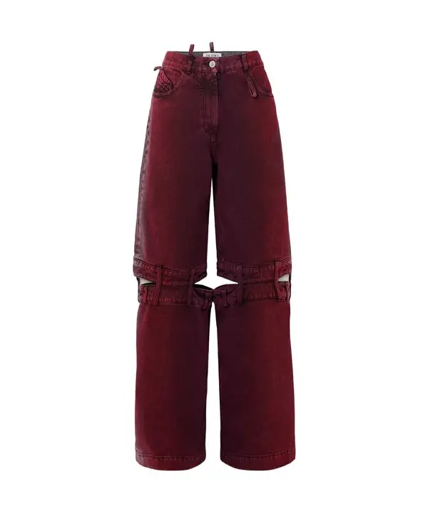 Attico Belt Ring Wide-legged Denim Trousers