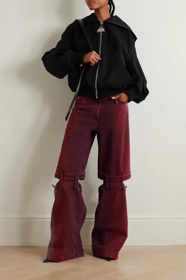 Attico Belt Ring Wide-legged Denim Trousers