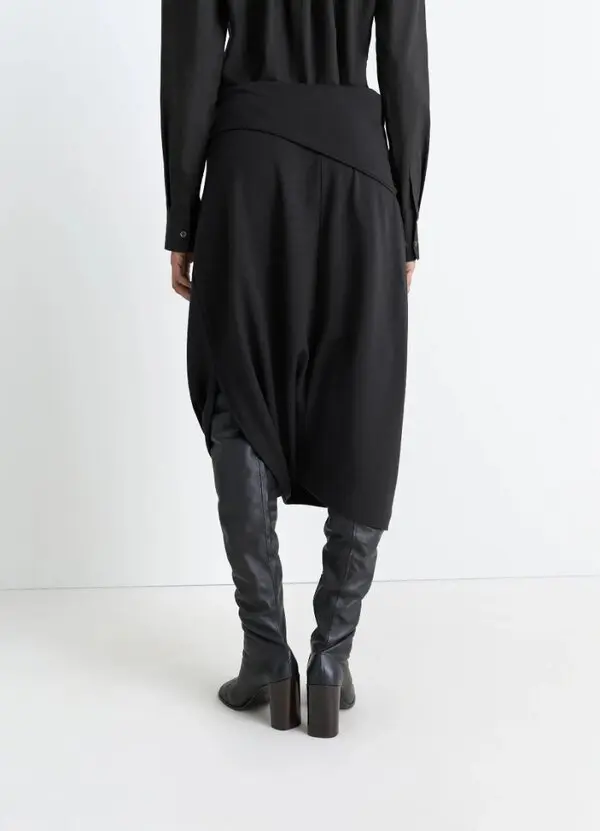 LEMAIRE Twisted Hem Midi Skirt - Anthracite