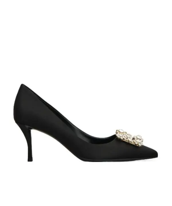 ROGER VIVIER Embellished Pointed Toe Pumps - Black