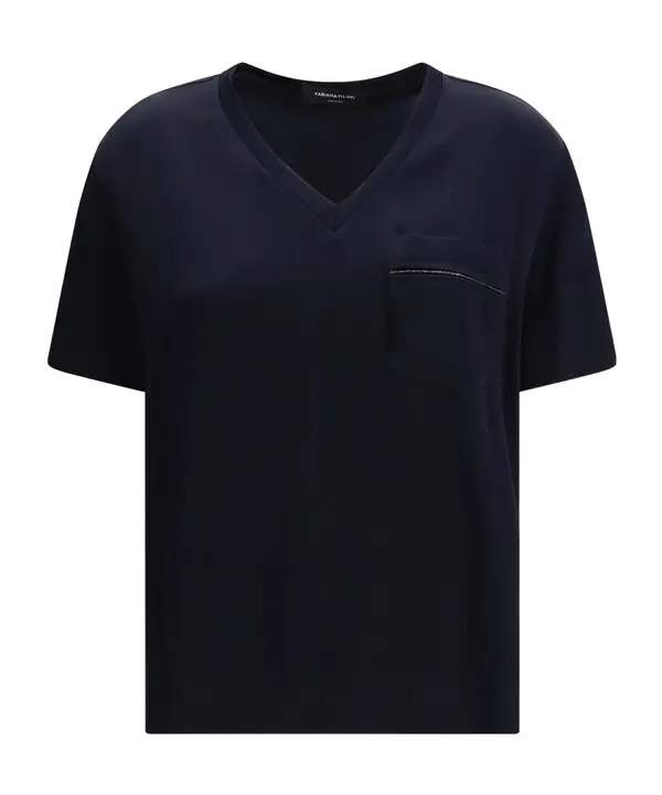 Fabiana Filippi V-neck Short Sleeve Top