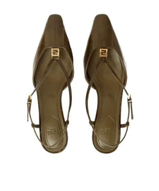 Fendi Square-toe Slingback Pumps