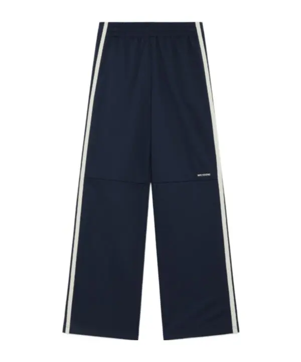 We11Done Mid-rise Track Pants With Striped Trim And Zip Vents - Navy