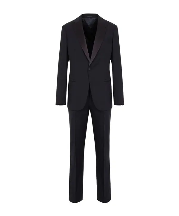 Giorgio Armani Peak-lapel Single-breasted Suit - Black