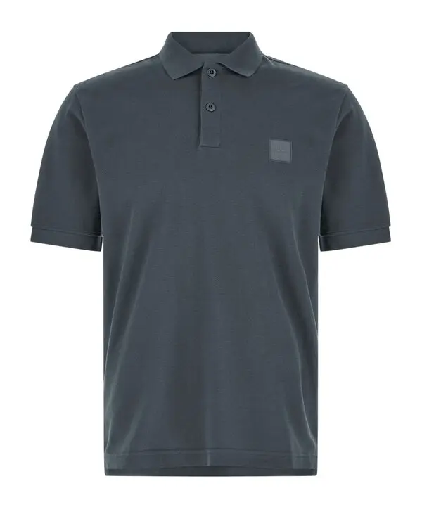 Stone Island Logo Patch Short-sleeved Polo Shirt