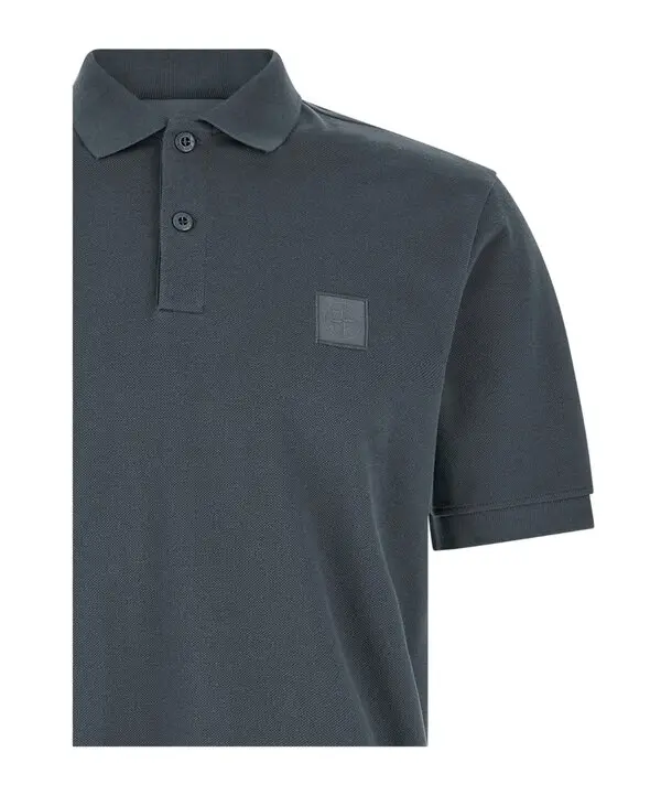 Stone Island Logo Patch Short-sleeved Polo Shirt