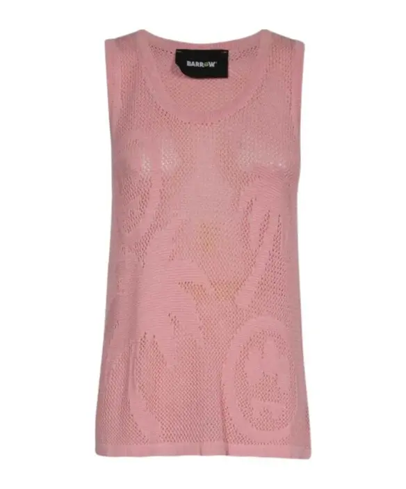 BARROW Intarsia-knit Palm Tree Sleeveless Top