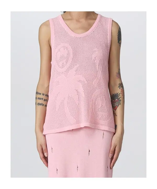 BARROW Intarsia-knit Palm Tree Sleeveless Top