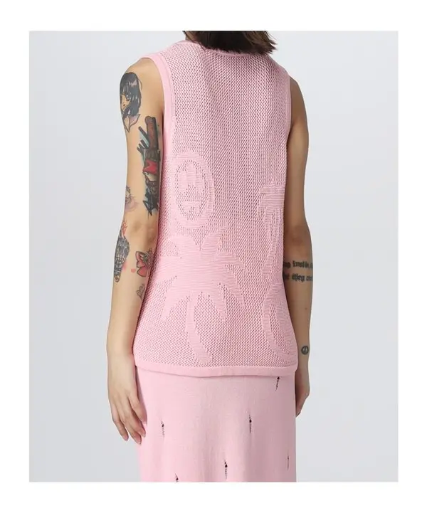 BARROW Intarsia-knit Palm Tree Sleeveless Top