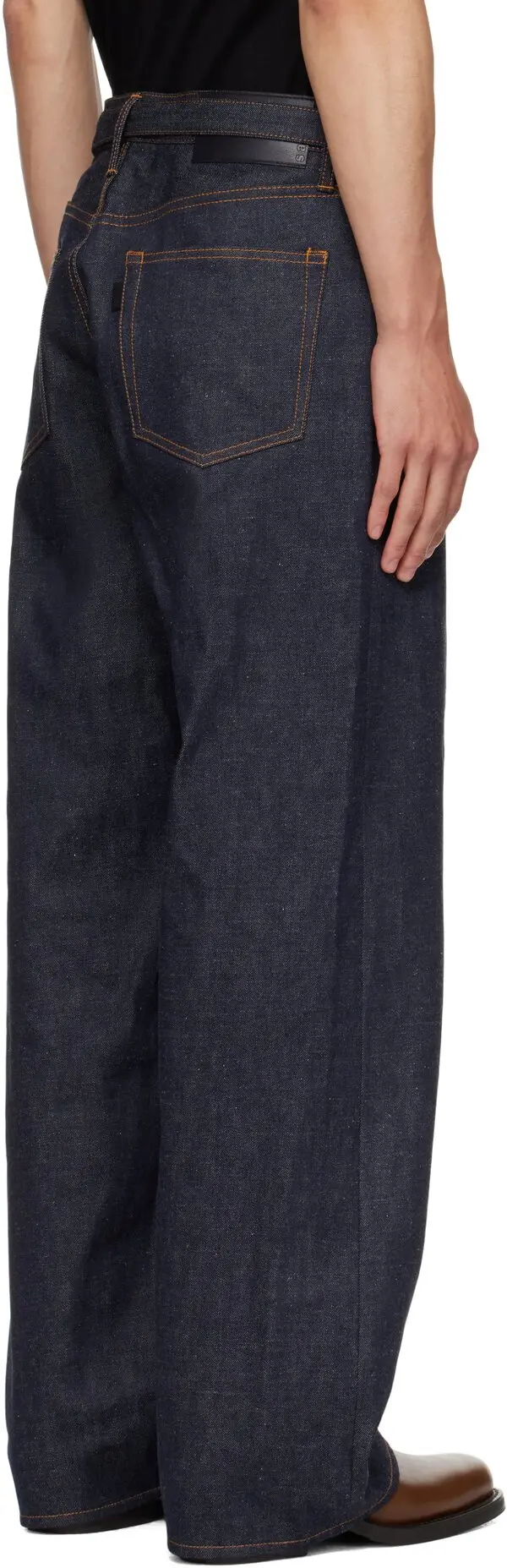 Sacai Straight Leg Belted Jeans